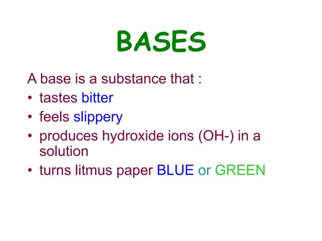 Acids and bases | PPTX | Chemistry | Science