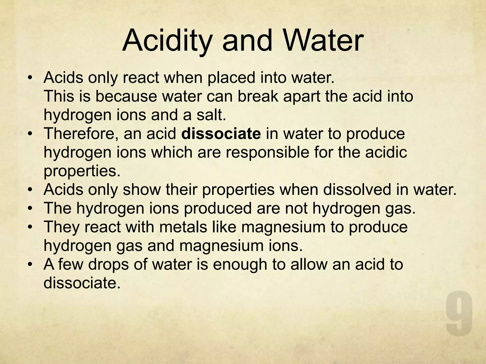 Acids, bases and salts according to the syllabus of CAIE and IGCSE | PPT