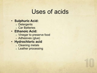 Acids, bases and salts according to the syllabus of CAIE and IGCSE | PPT