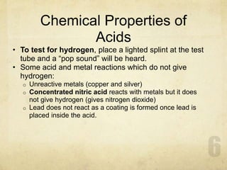 Acids, bases and salts according to the syllabus of CAIE and IGCSE | PPT