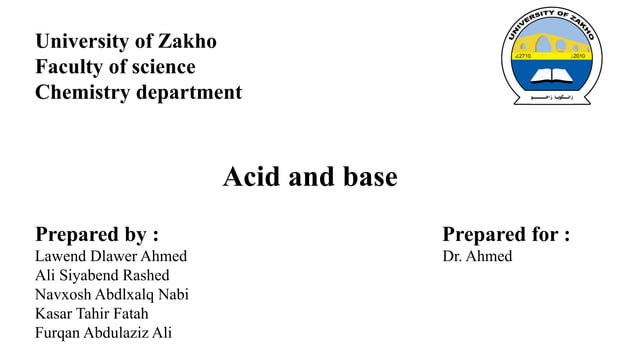Acids and bases and their theories, pH measurement | PPT