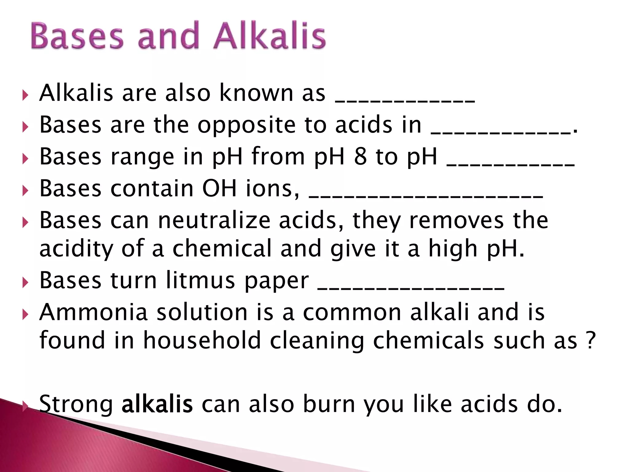 Acids and Bases Year 10 | PPTX