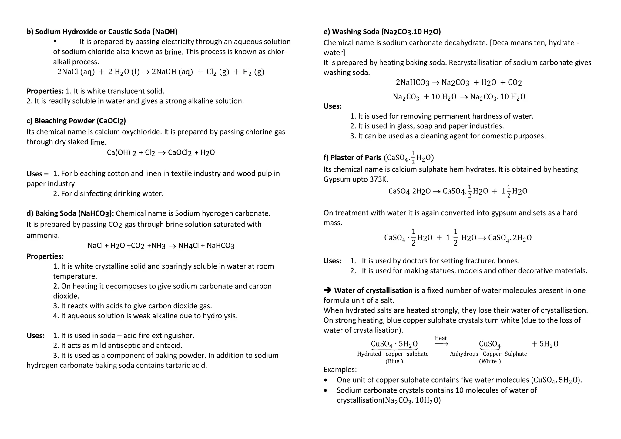 Notes on NCERT Science Class 10 Ch 2 Acids, Bases and Salts | PDF