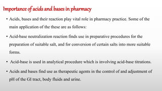Acids, Bases And Buffers Pharmaceutical Inorganic chemistry UNIT-II ...