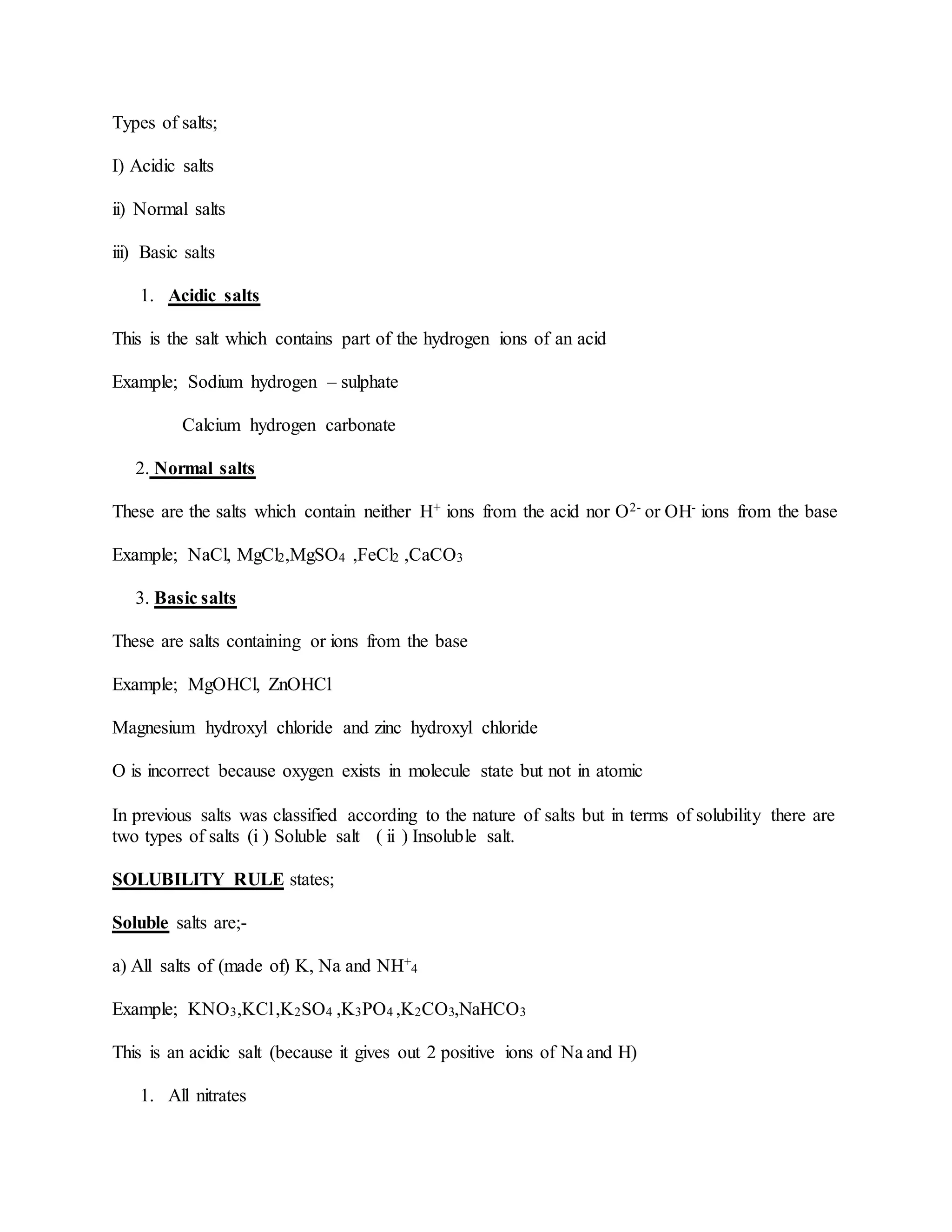 Acids, bases and salt | DOCX