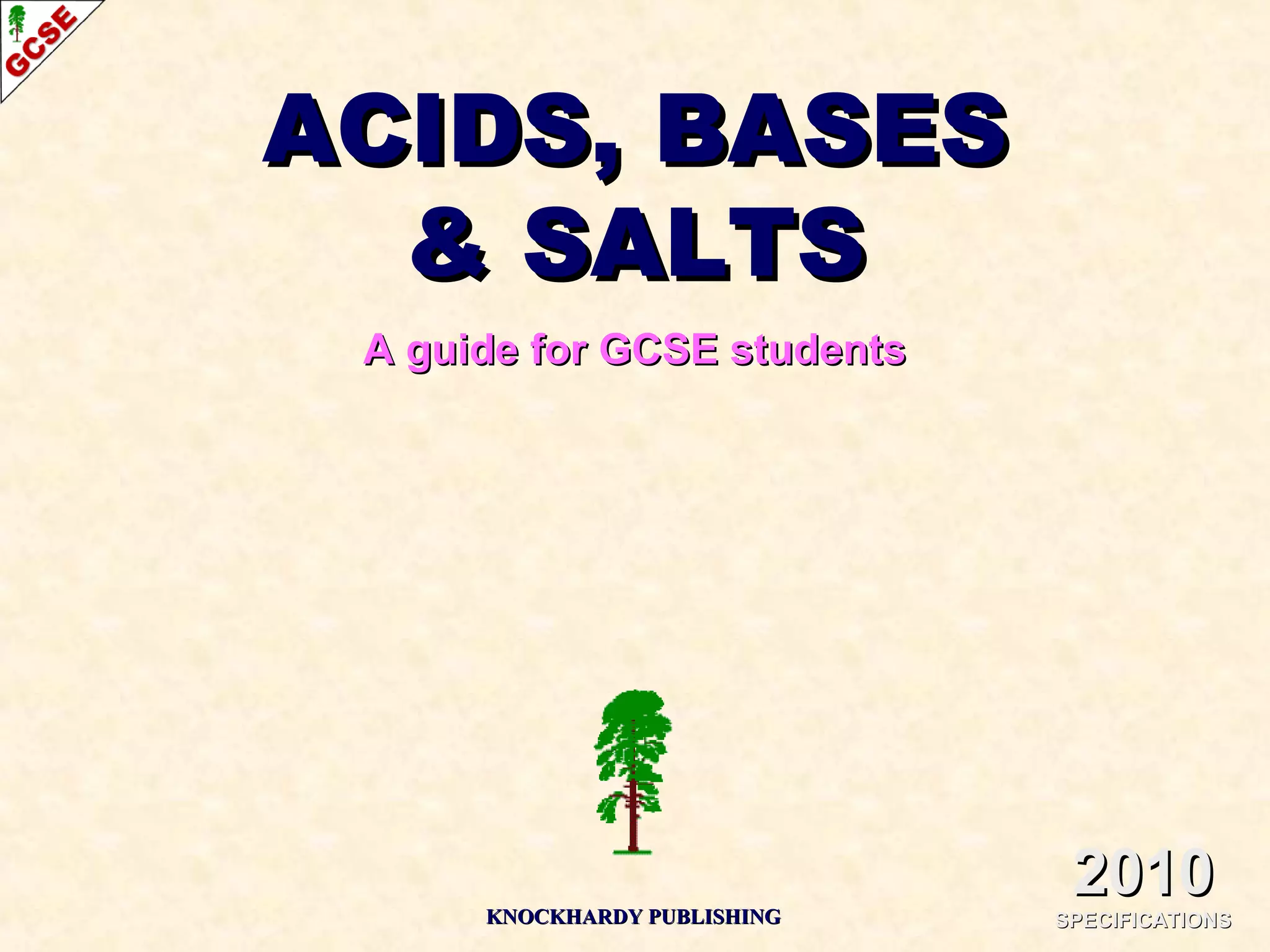 Acids, bases and salts IGCSE Chemistry | PPS | Chemistry | Science