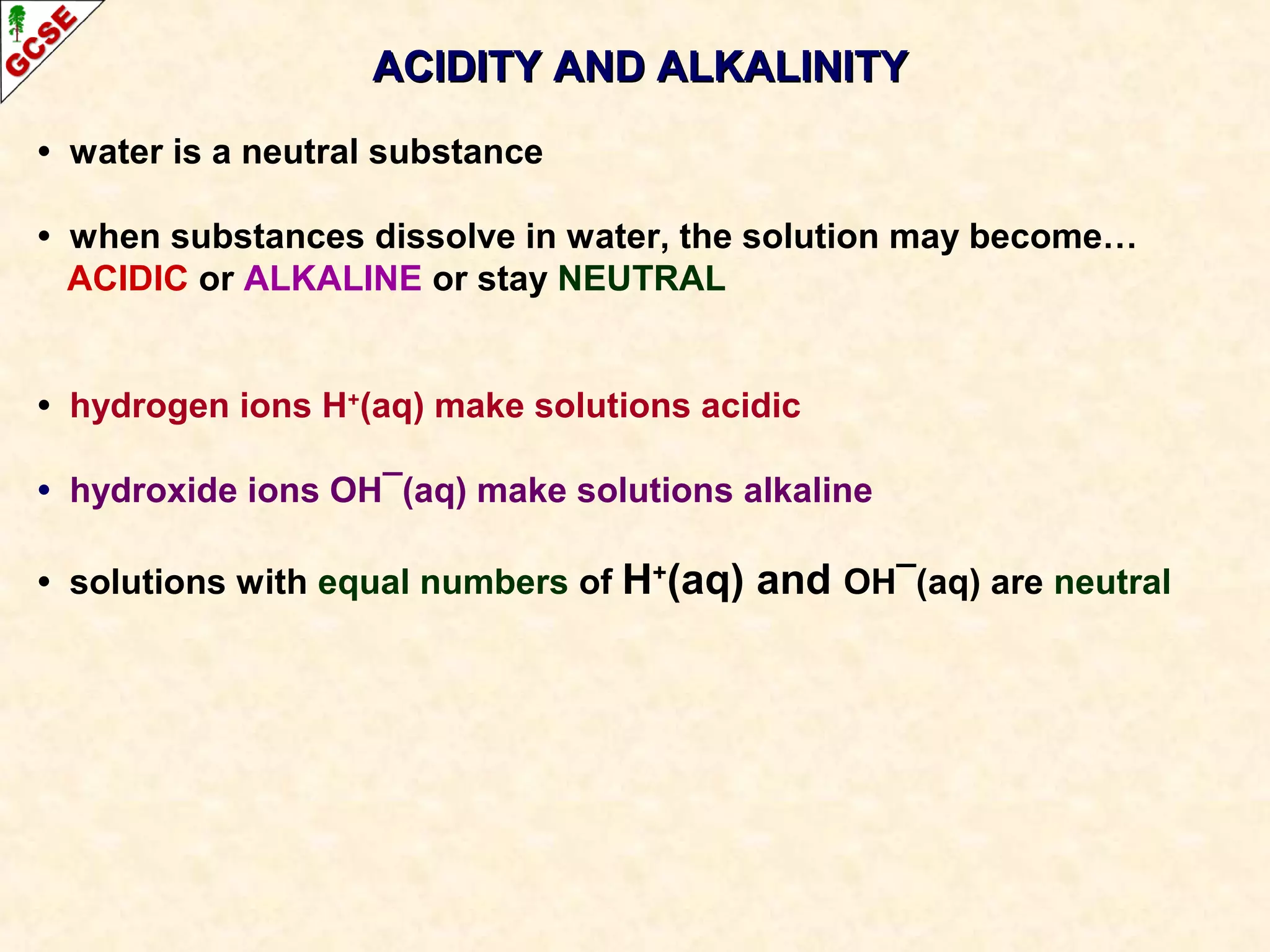 Acids, bases and salts IGCSE Chemistry | PPS | Chemistry | Science