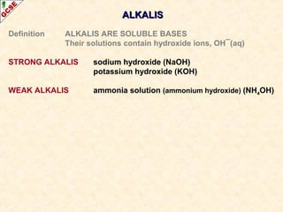 Acids, bases and salts IGCSE Chemistry | PPS