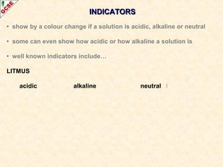 Acids, bases and salts IGCSE Chemistry | PPS
