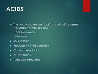 Acids, bases and salts | PPTX
