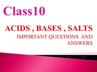 Acids bases and salts | PPT