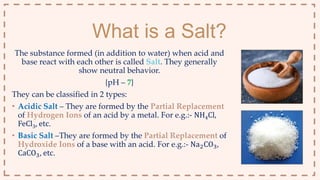 Acids, Bases and Salts Class - 10th | PPTX