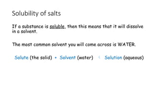 Acids, Bases and Salts Edexcel Chemistry | PPTX