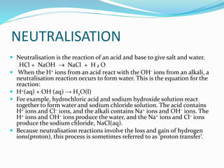 Acids bases and salts- using indictors and properties of acids and ...