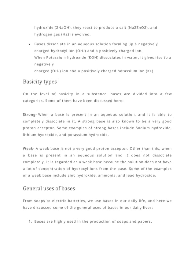 Acids Bases and Their Uses in Our Daily Life.pdf | Chemistry | Science