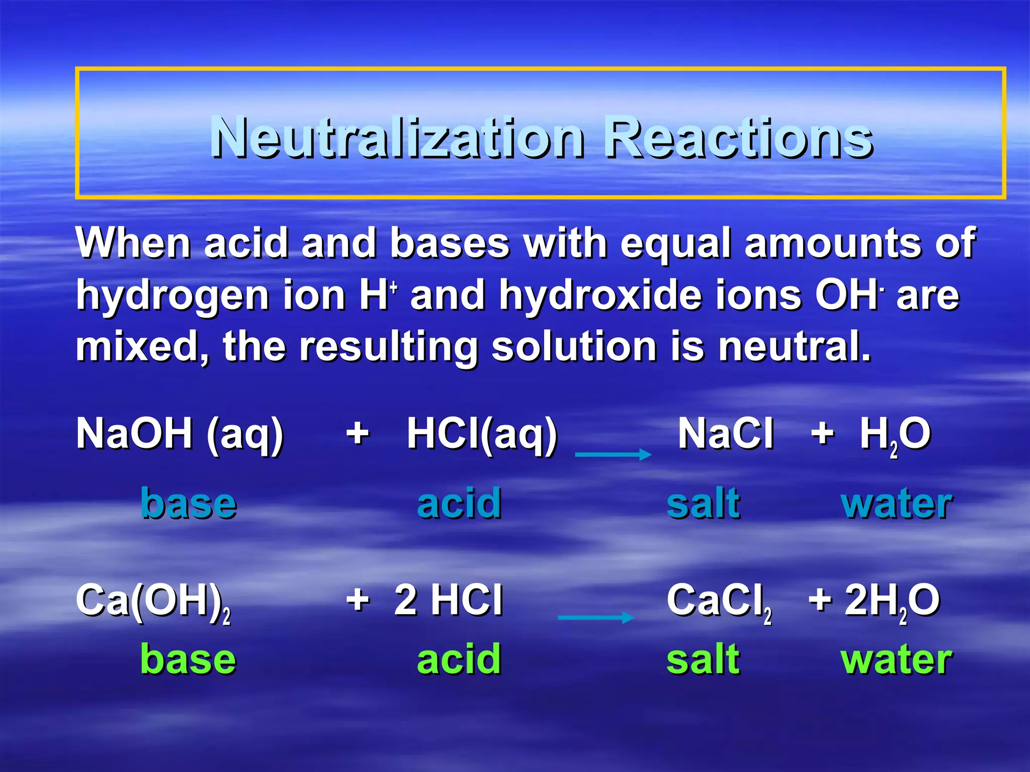 Acids, bases + neutralization | PPS