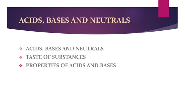 Acids, bases & neutrals | PPTX