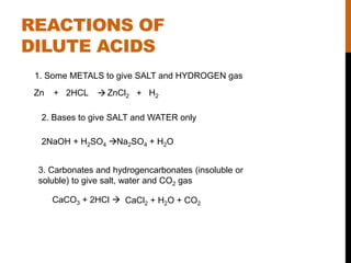 Acids, Bases and Salts (Chemistry 'O' level) | PPTX