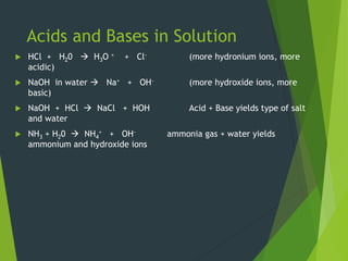 Acids, bases, & salts | PPT | Chemistry | Science