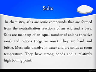 Acids, bases & salts | PPTX | Chemistry | Science