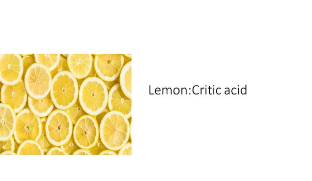 Acids in fruits and vegetables for teach | PDF