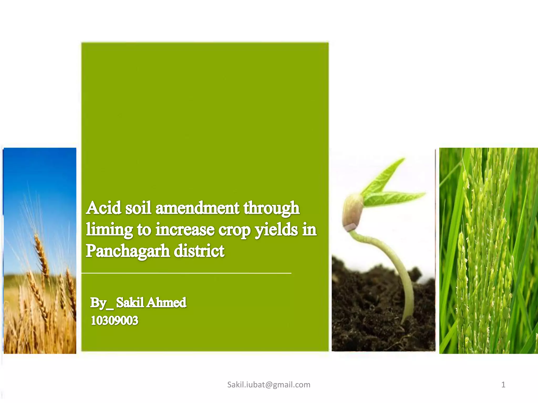 Acid soil amendment through liming | PPT
