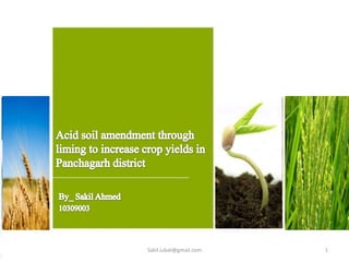 Acid soil amendment through liming | PPT