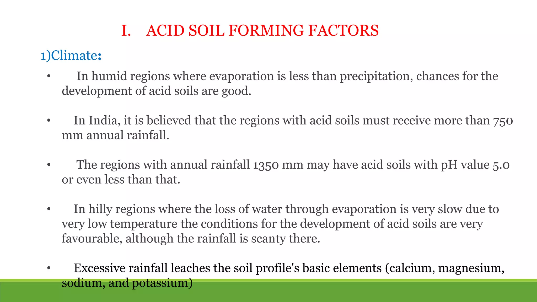 Acid soil formation and classification of acid soil in india | PPTX