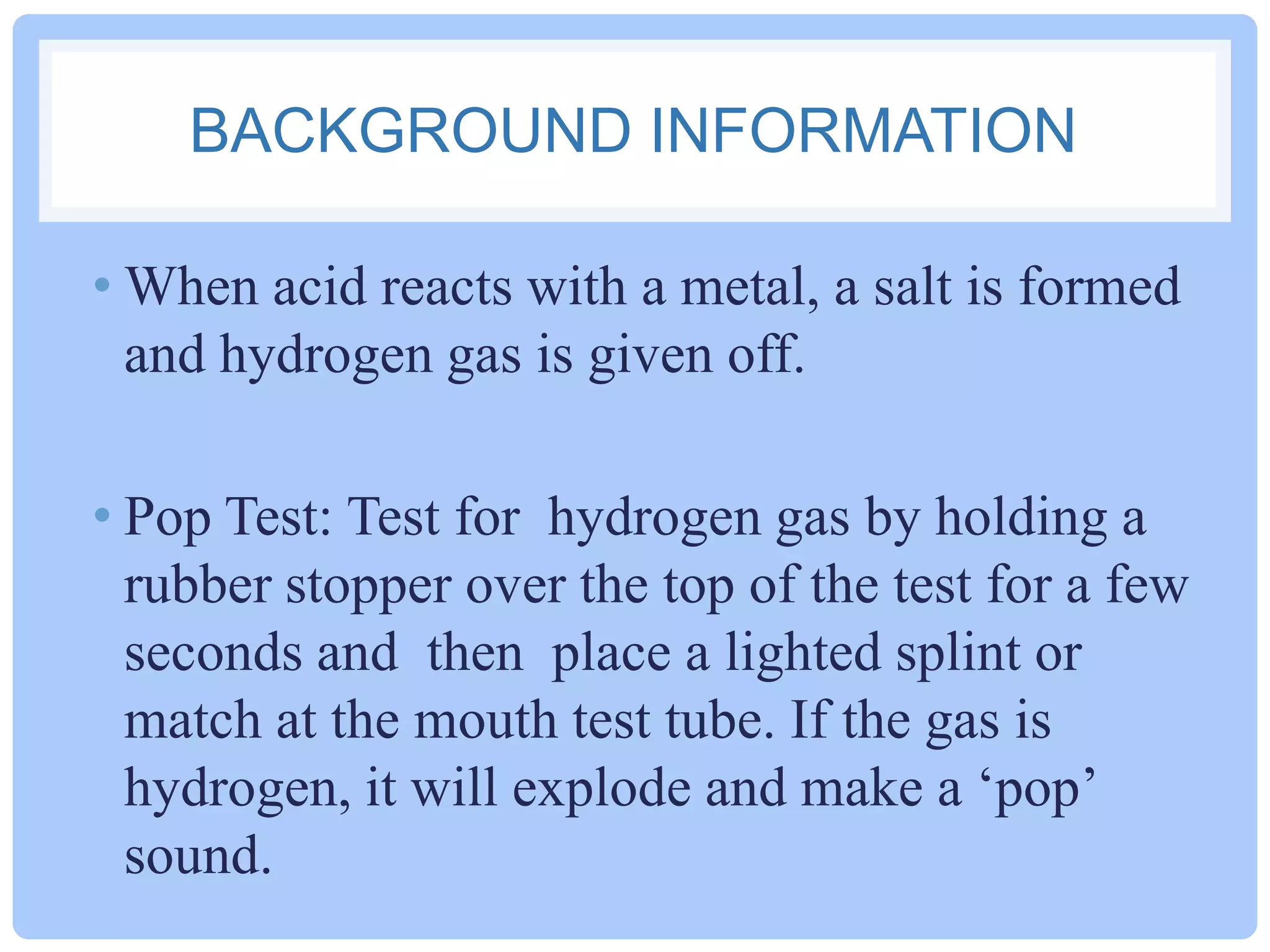 Acids on metals | PPTX