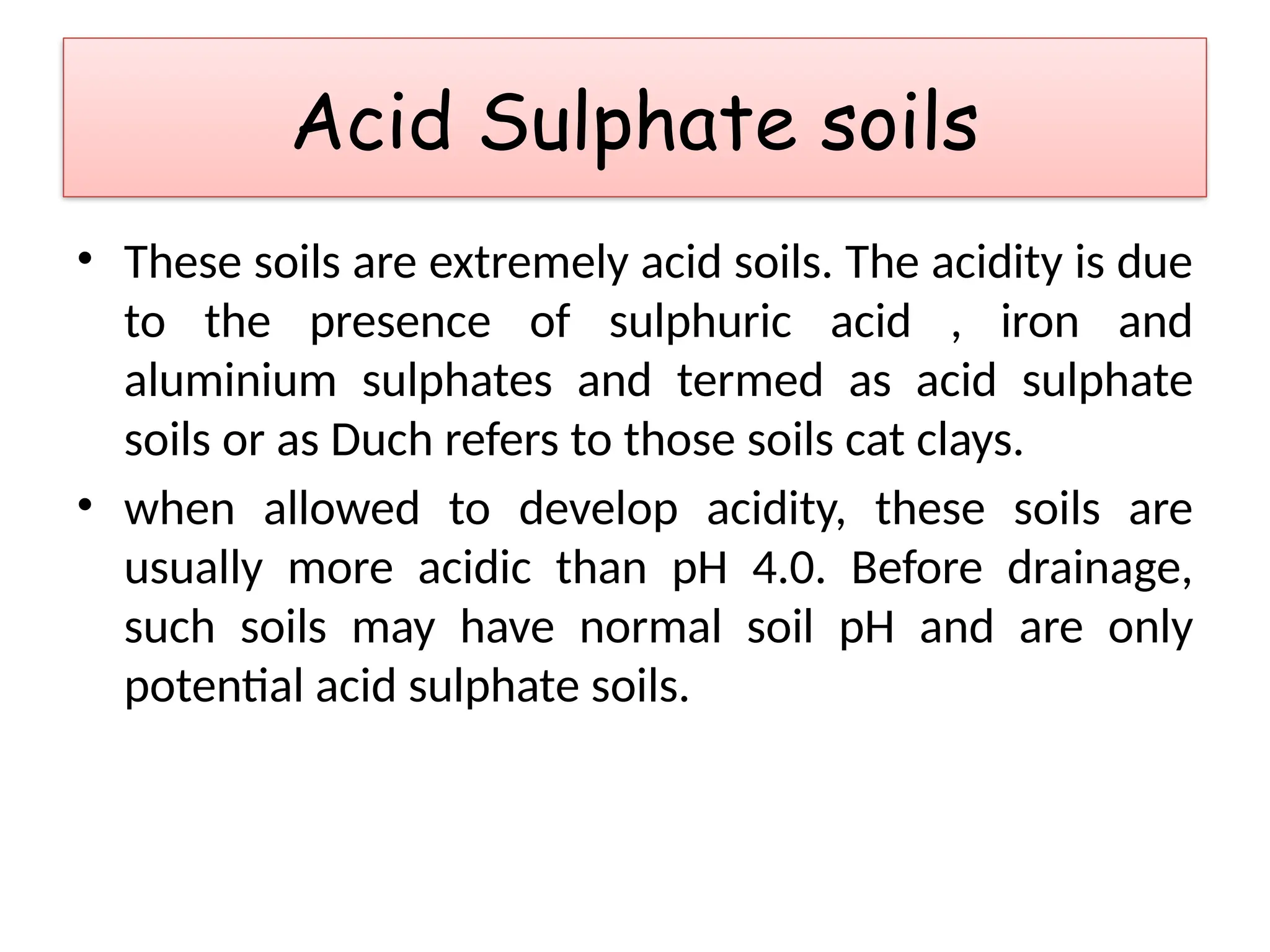 Acid sulphate soils - Types, formation, reactions, and characteristics ...