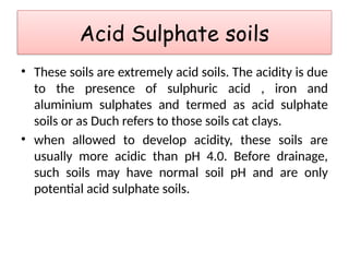 Acid sulphate soils - Types, formation, reactions, and characteristics ...