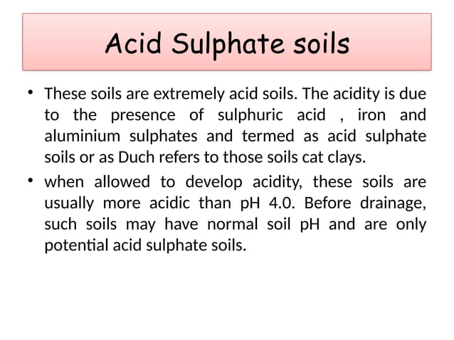 Acid sulphate soils - Types, formation, reactions, and characteristics ...