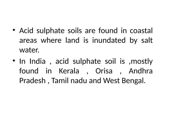 Acid sulphate soils - Types, formation, reactions, and characteristics ...