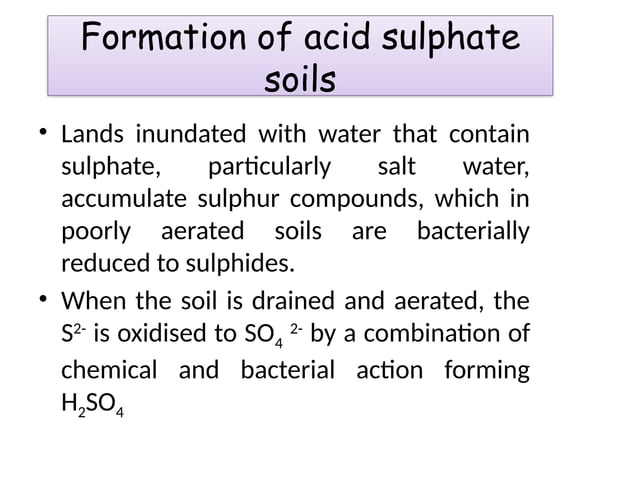 Acid sulphate soils - Types, formation, reactions, and characteristics ...