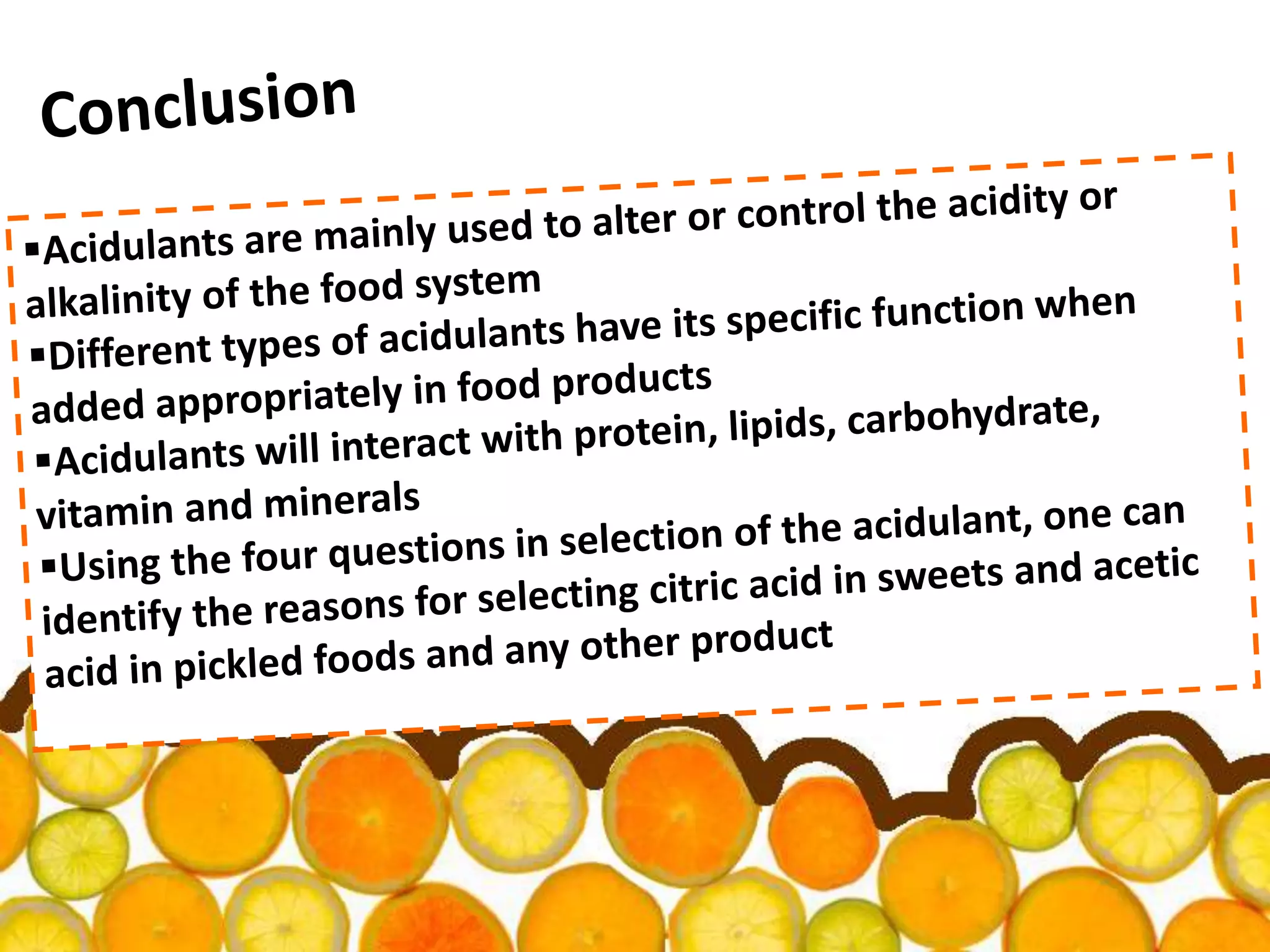 Food Acidulants | PPSX