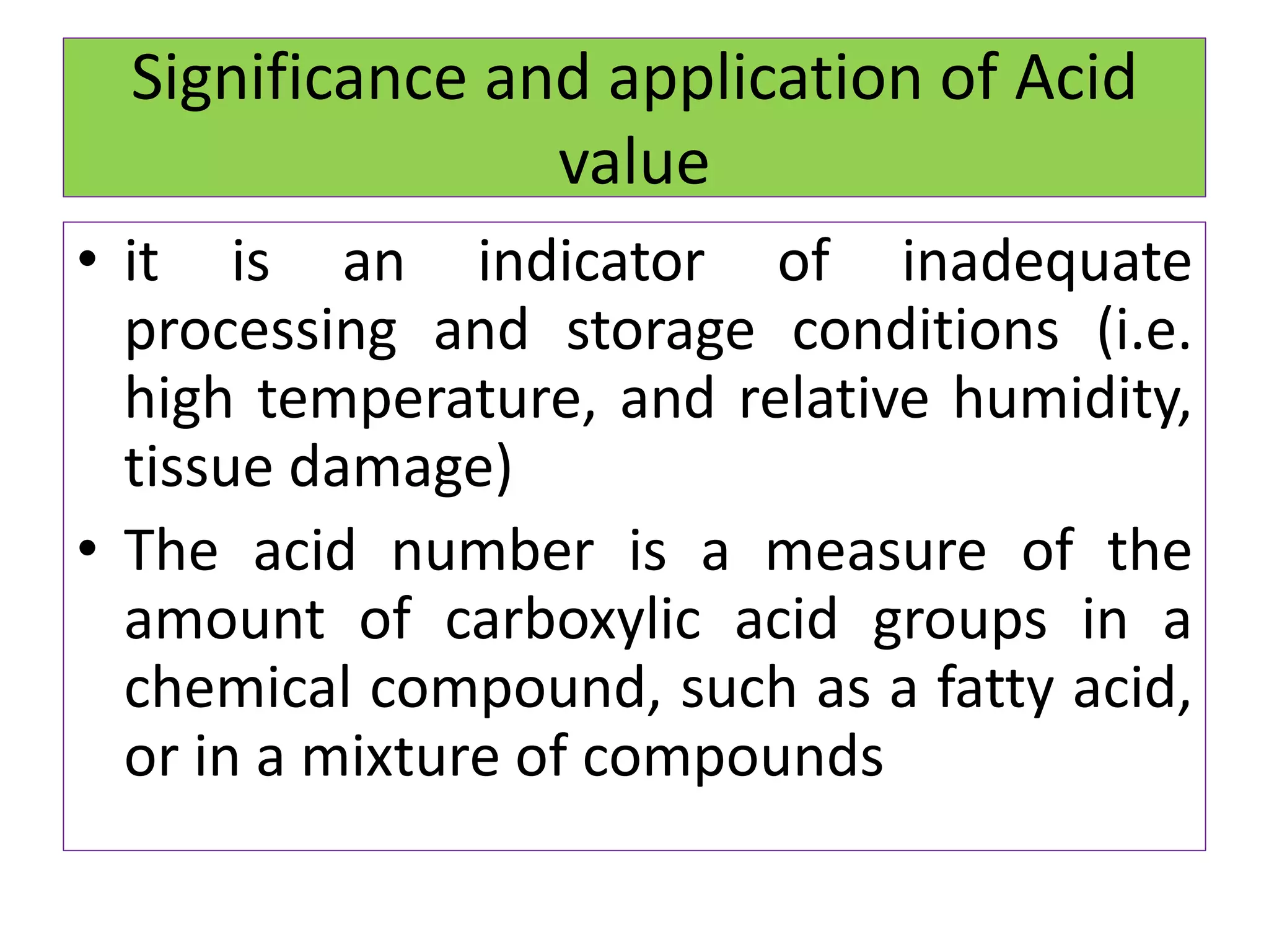 Acid value | PPTX
