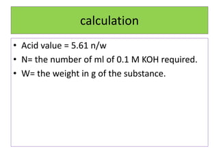 Acid value | PPTX