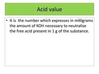 Acid value | PPTX