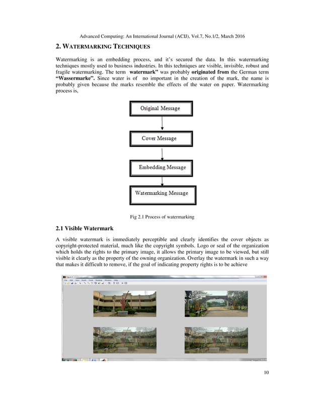 DIGITAL IMAGE WATERMARKING USING DFT ALGORITHM | PDF | Web Development | Internet