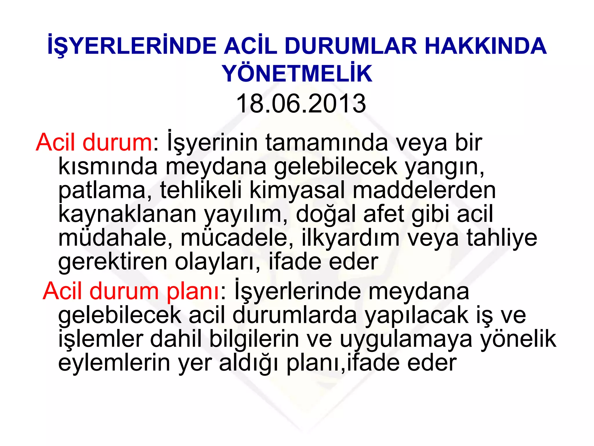 Acil durum planlari | PPTX