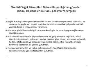 Acil Saglik Hizmetleri Organizasyon yapisi | PPT