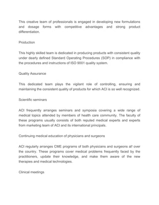 Aci management reporting system of aci | DOCX