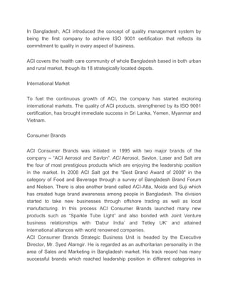 Aci management reporting system of aci | DOCX