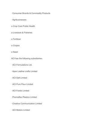 Aci management reporting system of aci | DOCX