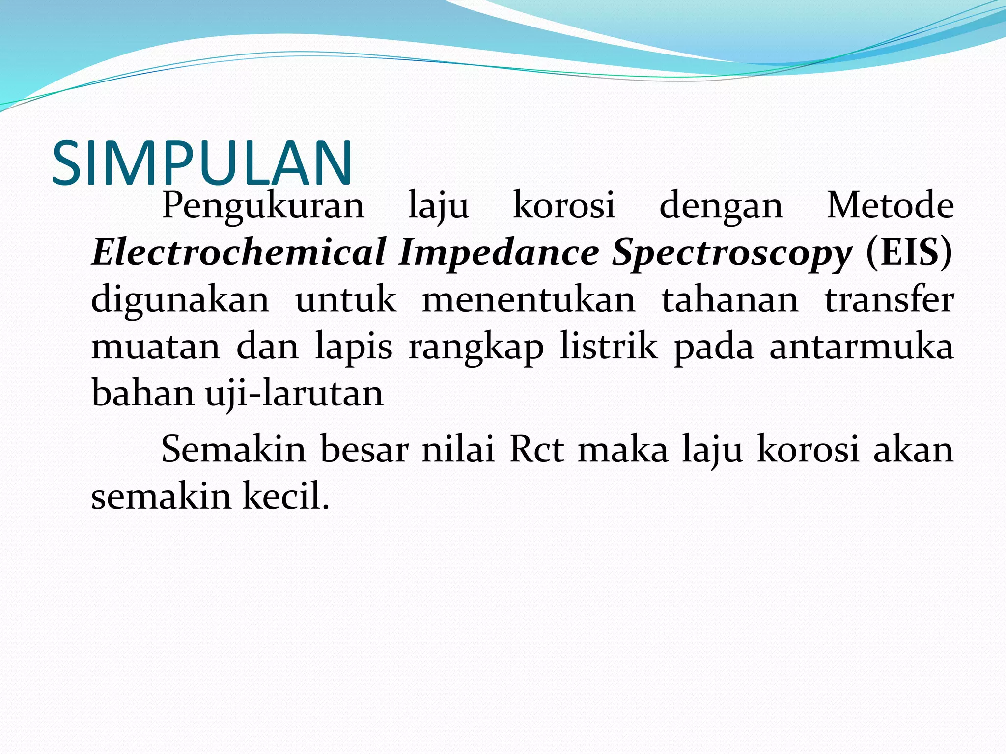 Ac impedance measurement oleh wahyudin | PPTX