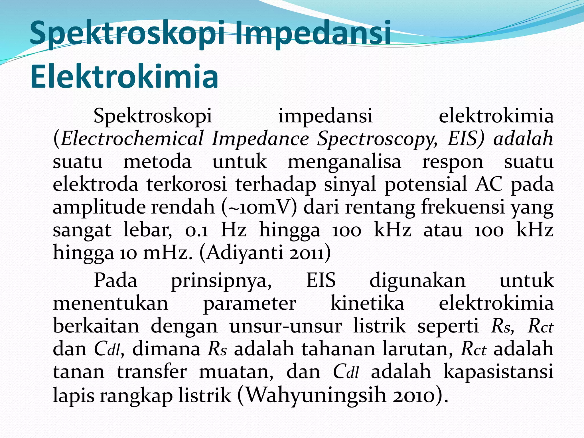 Ac impedance measurement oleh wahyudin | PPTX