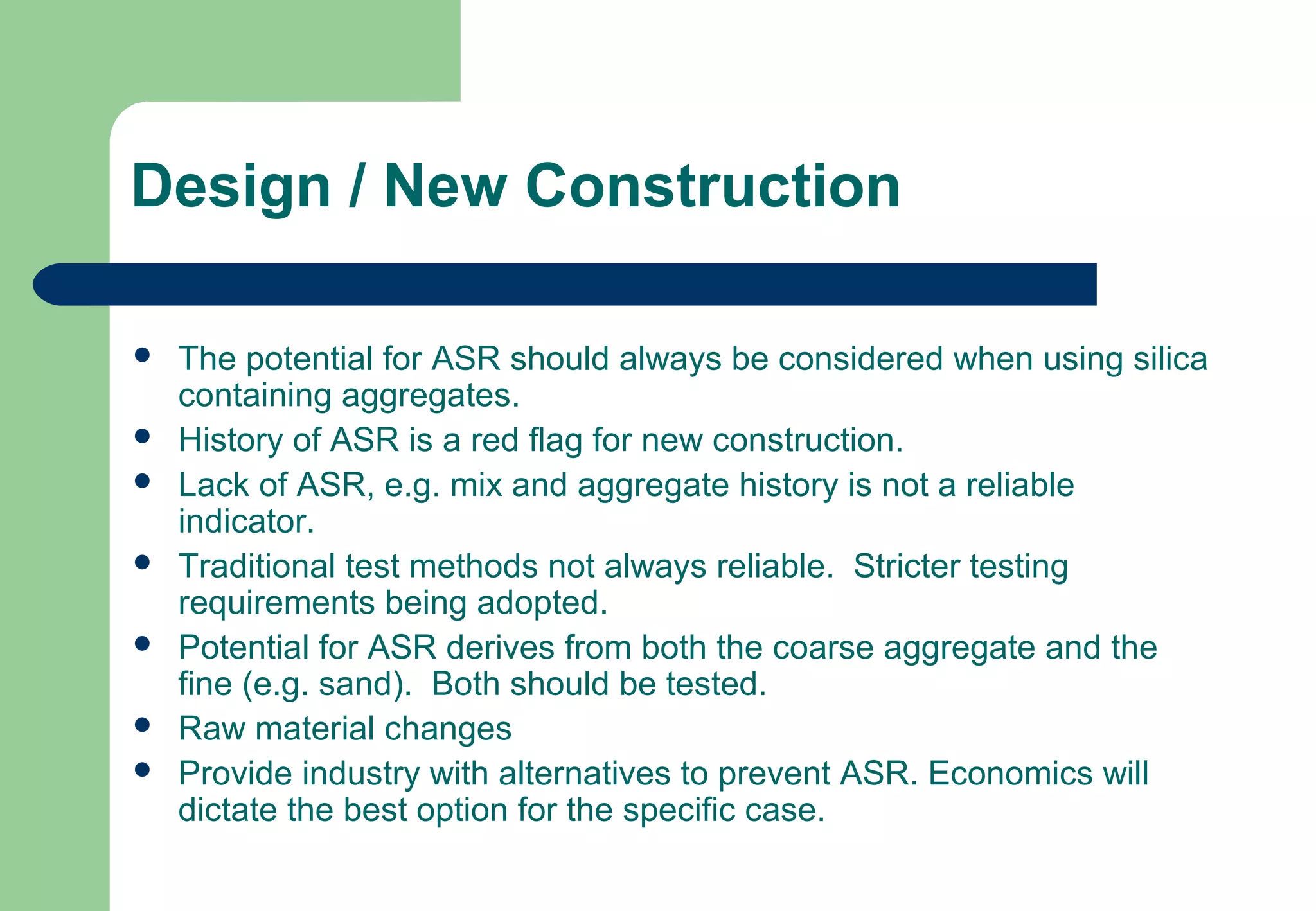 New ASR in concrete Control Strategies | PPT | Commodities | Economy