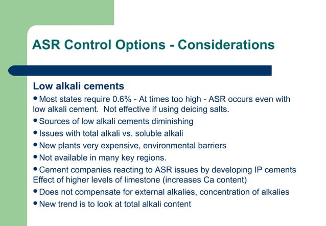 New ASR in concrete Control Strategies | PPT | Commodities | Economy