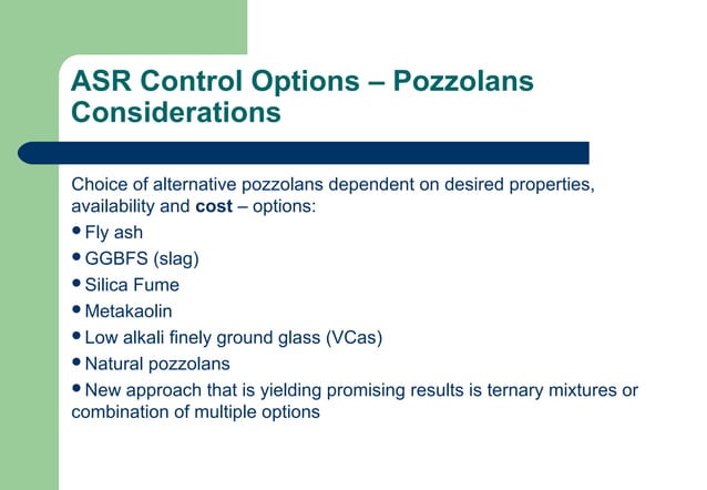 New ASR in concrete Control Strategies | PPT | Commodities | Economy