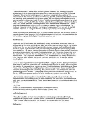 Acing The Residency Interview Doc